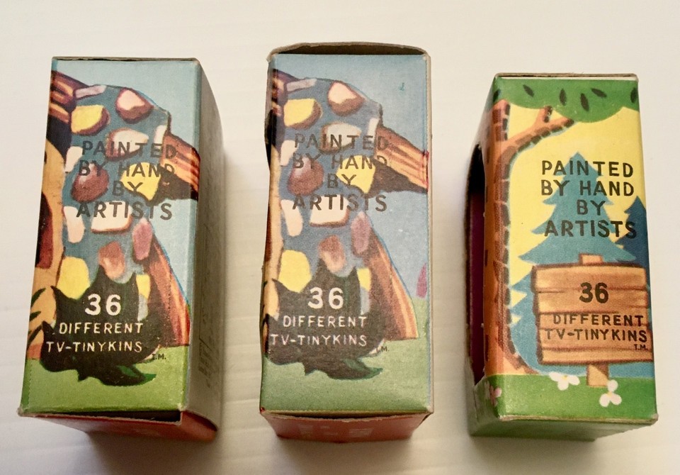 3 vintage TV Tinykins figures by Marx in original boxes, Flintstones ...