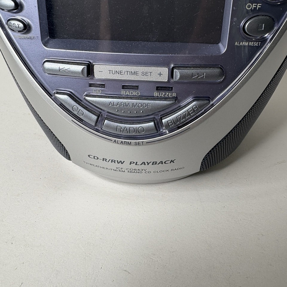 Sony Dream Machine ICF-CD843V CD-R/RW Playback Clock Radio CD Player ...
