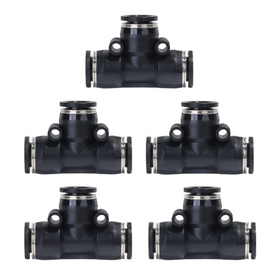 1/4" OD Nylon Air Line Quick Release Pneumatic Connectors Fittings 5Pcs ...