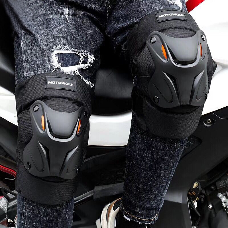Pair Motorcycle Motocross Knee Brace Pad Shin Protector Safe Protective ...