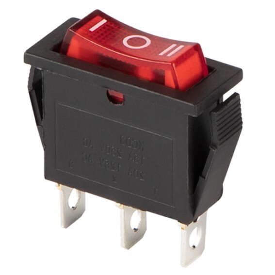 (Red 3-pin 3-position) Rocker-Switch 15A 250V,/20A 125V ON-OFF-ON ...