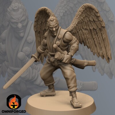 Samurai Miniature Mizuchi Tengu Mini Dungeons and Dragons Mini DnD 5e ...