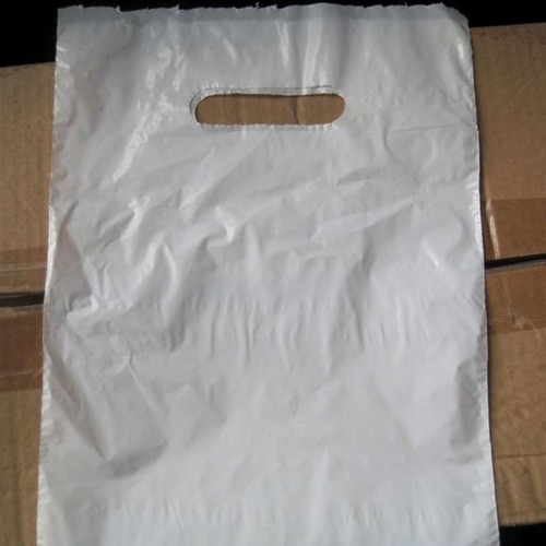 100 12 x9" White Rough Die Cut MDSE Handhole Plastic Merchandise Bag ...