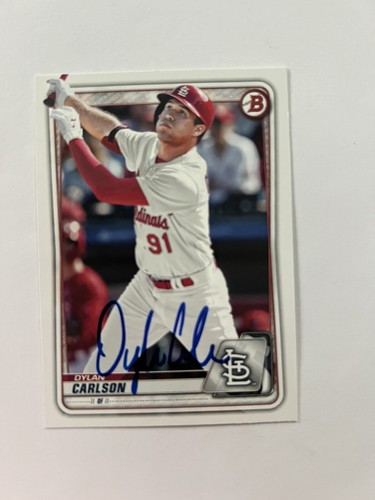 Dylan Carlson Signed 2020 Bowman Paper Card St. Louis Cardinals ...
