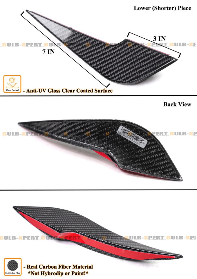 Carbon Fiber Bumper Winglet Aero Canard Fins For 17-20 Lexus IS200t ...