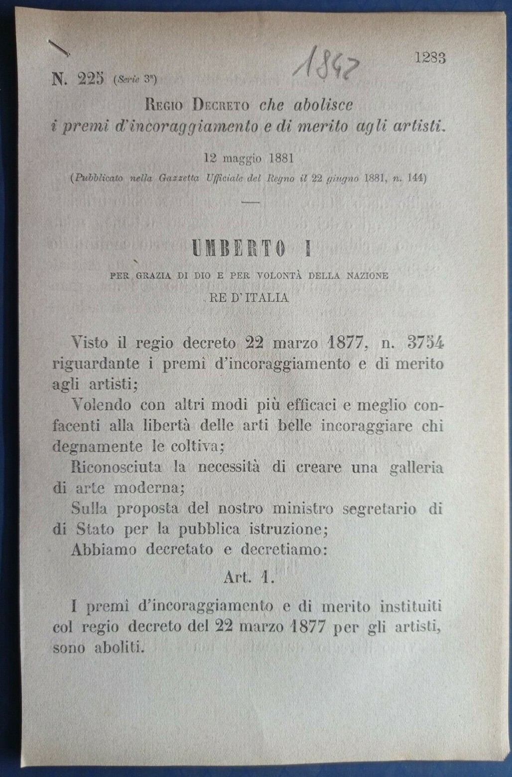 Royal Decree Abolisce Prizes D'Sympathy/Bereavement & Of Merit Tough | eBay