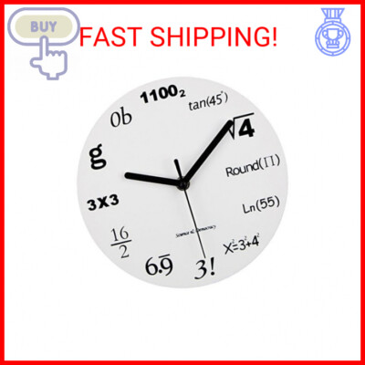 8" Math Clock, Timelike Unique Wall Clock Modern Design Novelty Maths ...
