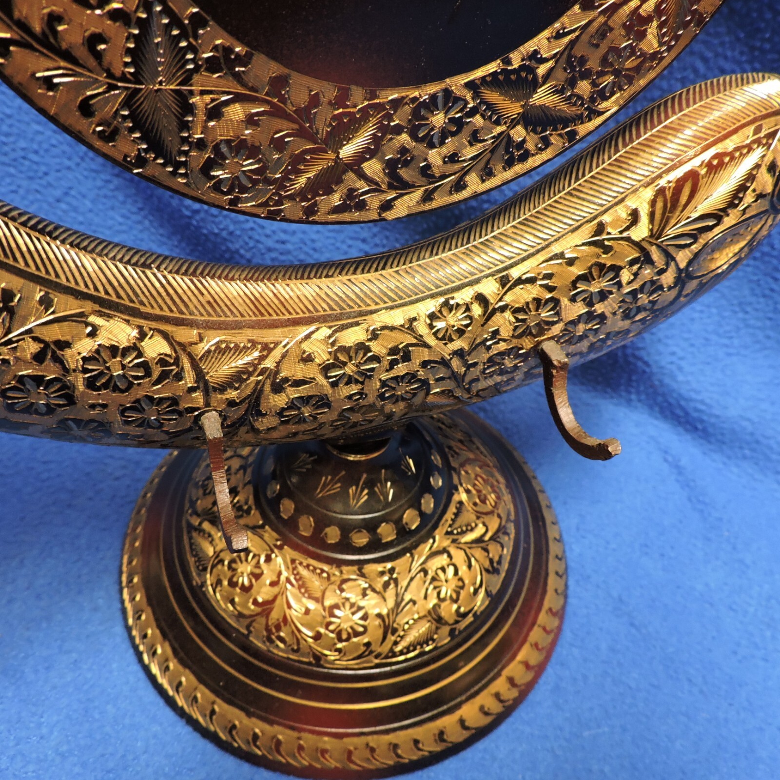 Brass Oriental Gong Hanging Dinner Bell Floral Etched 13.5" tall | eBay