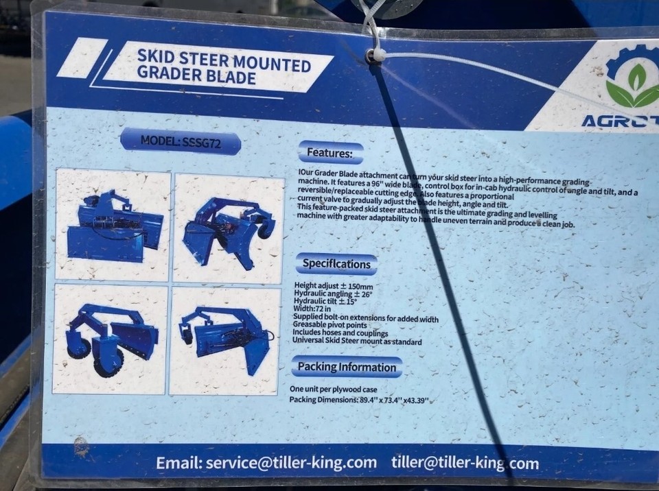 Topcat 72" grader attachment 6 way dozer blade Skidsteer skid steer ...