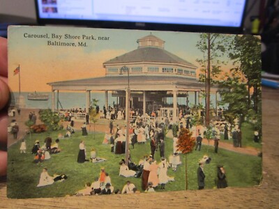 V3 MARYLAND Old Postcard Baltimore Carousel Merry Go Round Bay SHore ...