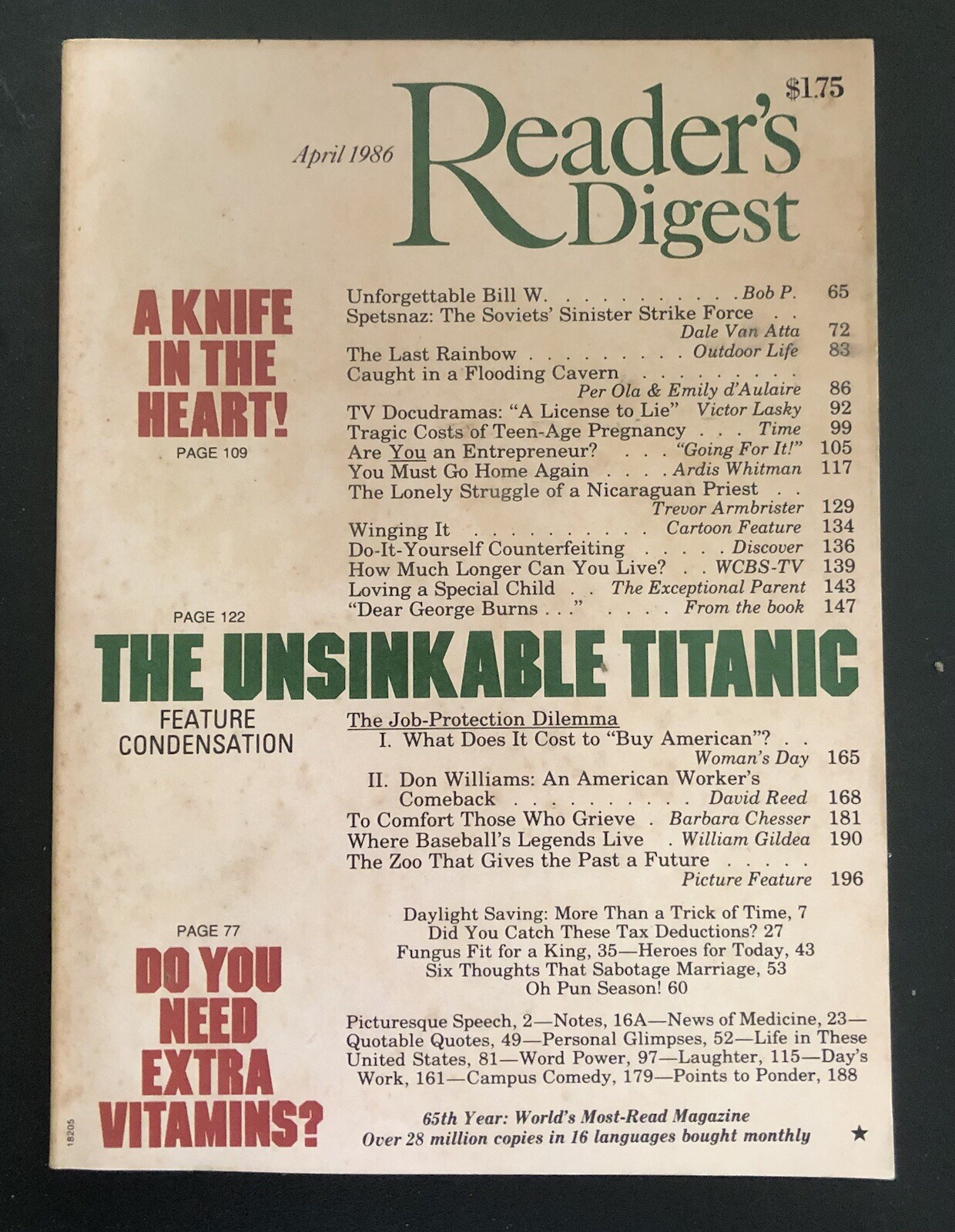 Reader’s Digest With Beautiful Back Cover *VINTAGE* April 1986 | eBay