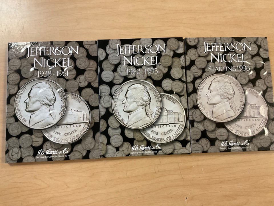 Jefferson Nickels Set 1938 - 2025 in New H.E. Harris Coin Folders; Full Set | eBay