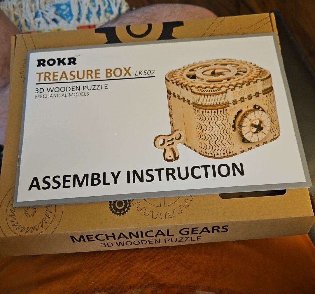 ROKR Treasure Box Puzzle LK502 Mechanical Gears 3D Wooden Box - New ...