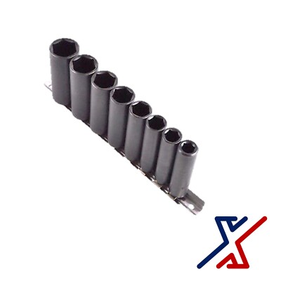 8 Piece Metric Set 1/4" Drive 6 Point Deep Spindle Axle Nut Socket by ...