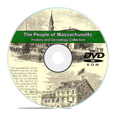 Massachusetts MA, People Family Tree History & Genealogy 500 Books DVD ...