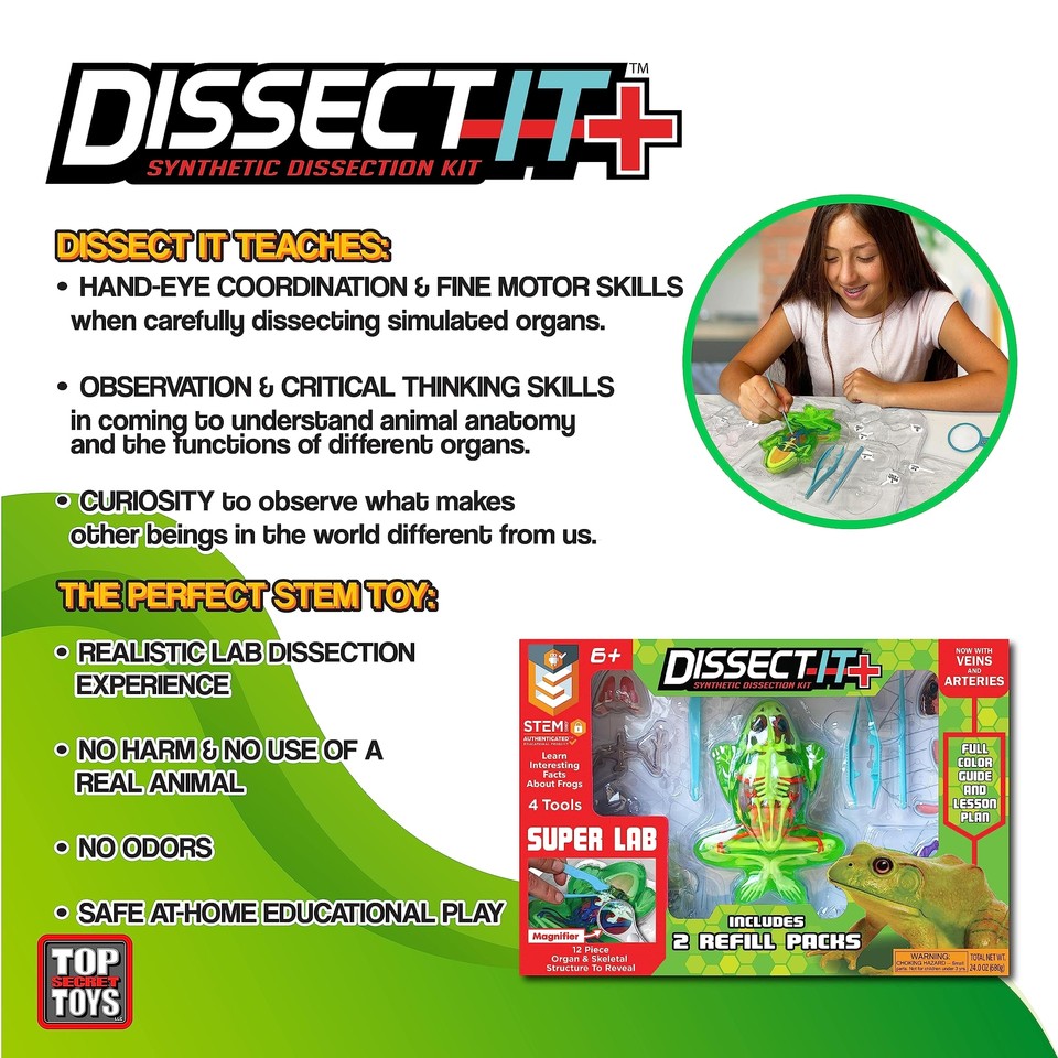 Top Secret Toys: Dissect-It Frog Super Lab+ Synthetic STEM Animal ...