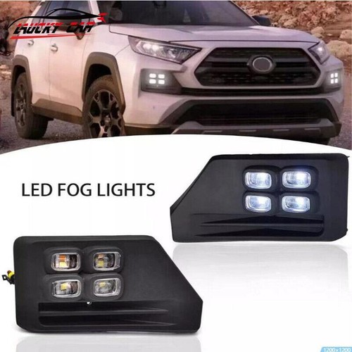 Front Fog Lights LED DRL Turn Signals For RAV4 2020 TRD Daytime Running ...