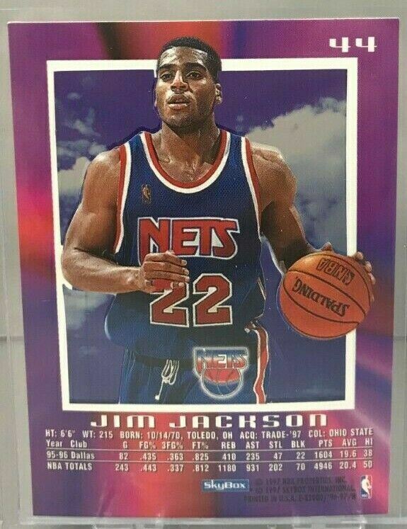 1996-97 SkyBox E-X2000 Jim Jackson - New Jersey Nets - #44 | eBay