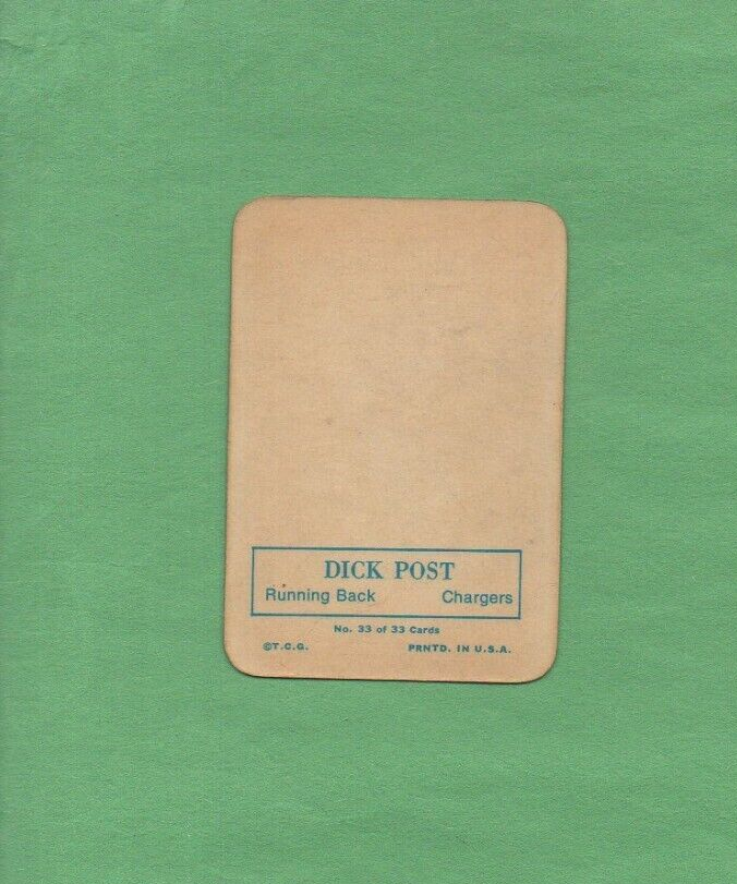 1970 Topps Football Set DICK POST Glossy Card Inset # 33 | eBay