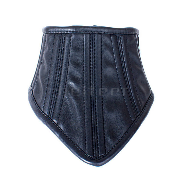 PU Leather Neck Collar Neck Corset Posture Choker Necklace BDSM Bondage ...