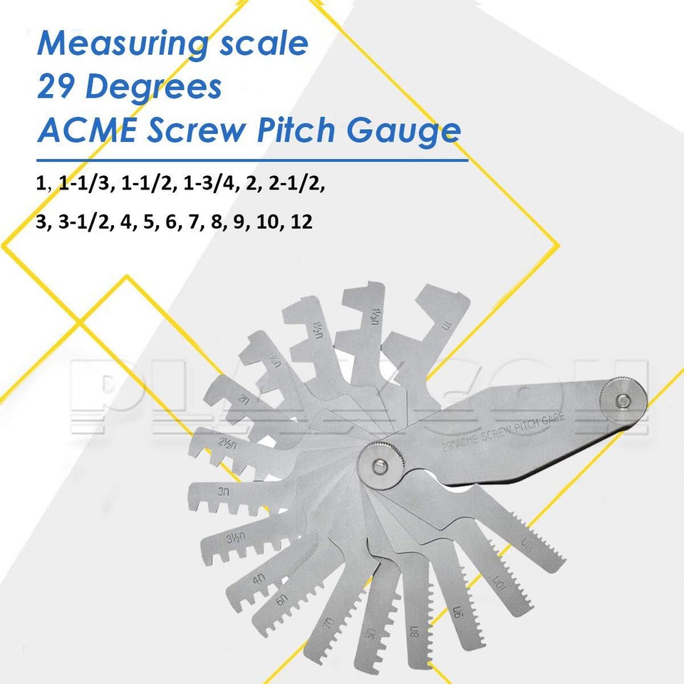 29 Degree Acme Screw Pitch Gauge Thread Pitch Gauge T-Thread Cutting ...