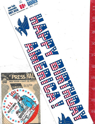 Vinyl 1976 bicentenial Bumper sticker and vinyl Press Kal sticker never ...