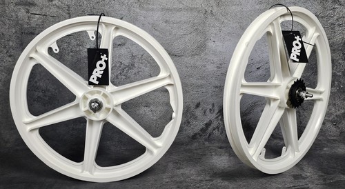 PRO+ 20" BICYCLE GT STYLE MAG WHEELS 6 SPOKE WHITE FOR BMX BICYCLES ...