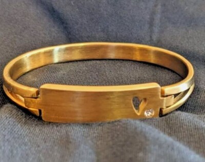 JK By Thirty One Heart and Soul Bracelet Heart Rhinestone Gold Bangle ...