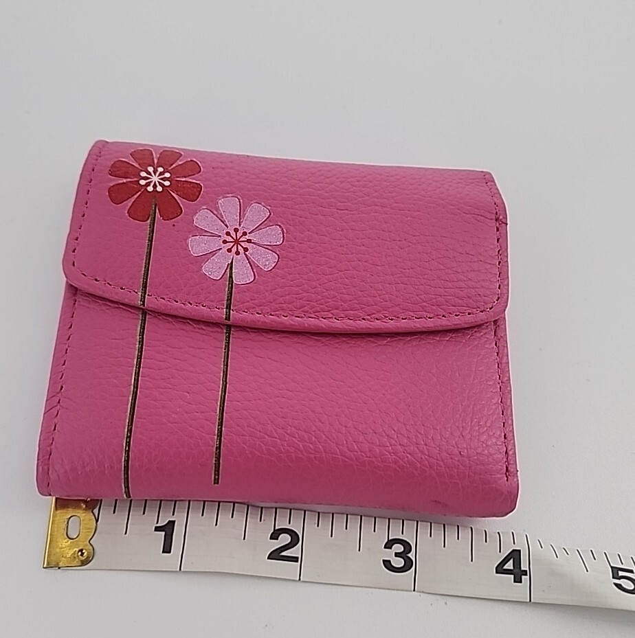 VTG BUXTON PINK CARDEX GENUINE LEATHER SMALL WALLET SNAP FRONT ZIP BACK ...