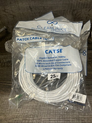 (5) Pack Clear links Patch Cable(UTP) 25 Ft 568B Wired& EIA|TIA | eBay