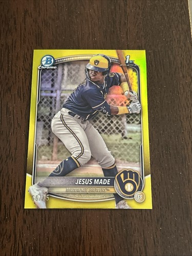 2025 Bowman Chrome JESUS MADE 1st Prospect True Yellow Refractor # /75 ...