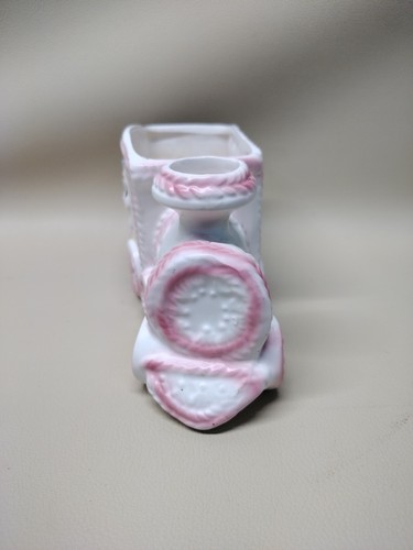 Vintage Inarco Ceramic Baby Planter Train Teddy Pink Blue E- 2247 | eBay