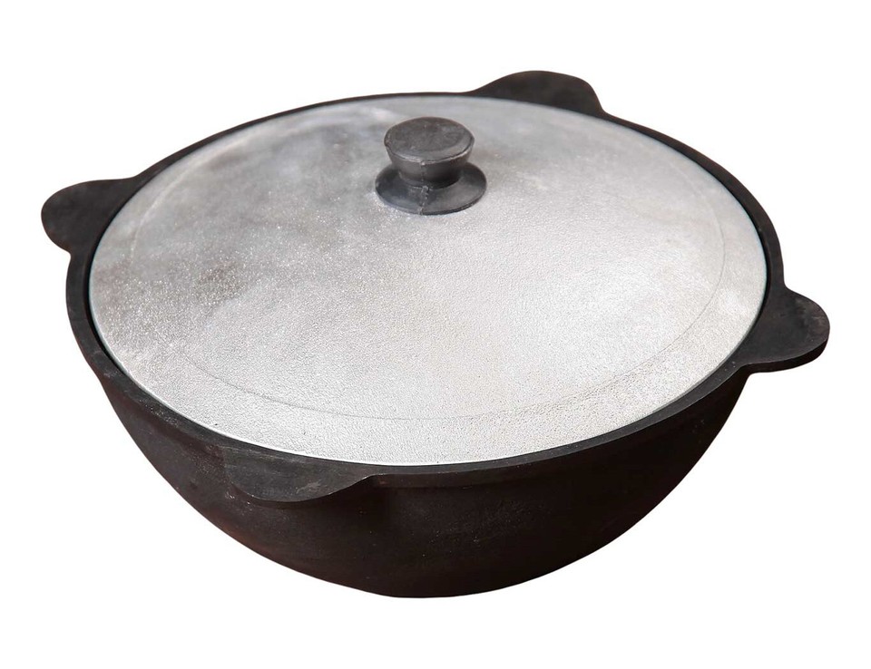Kazan 100% Cast Iron Authentic Uzbek Cauldron & Oven Uchag Pilaf Plov ...