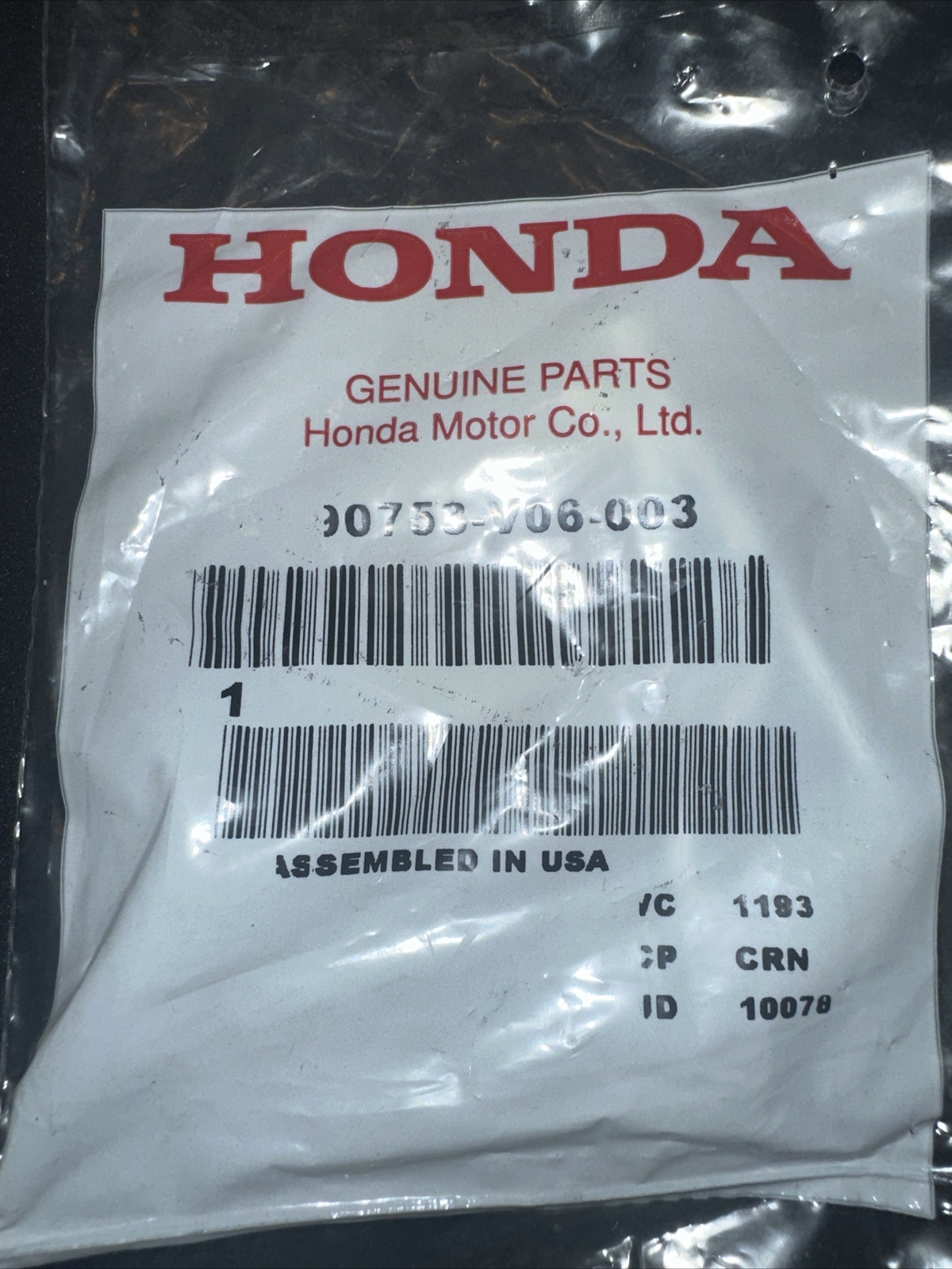 NEW! - OEM HONDA LOCK PIN 90753-V06-003 (A1) | eBay