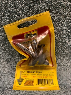 Carbide Roman Ogee Router Bit 1/4", 1-1/2" W, 25/32" D by IVY Classic ...