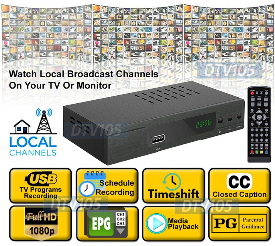 Antenna TV Receiver Box W/ Timer Recording Digital Media Playback ...