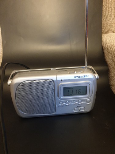 Pacific PR1 PORTABLE Alarm Clock RADIO ~ Used Condition ~ Working ...