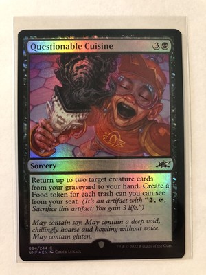 Questionable Cuisine Foil Unfinity UNF MTG Magic The Gathering Pack ...
