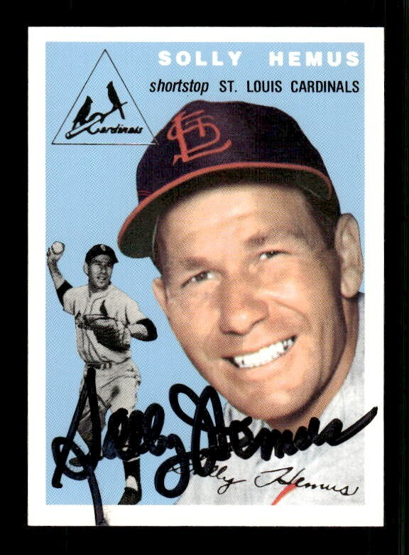 SOLLY HEMUS SIGNED 1954 TOPPS REPRINT SERIES #117 ON-CARD AUTO - ST ...
