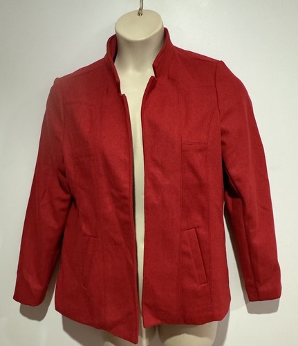 Red Long Sleeves Short Coat /Very Warm / Open /Wool Blend Size14 NWT ...