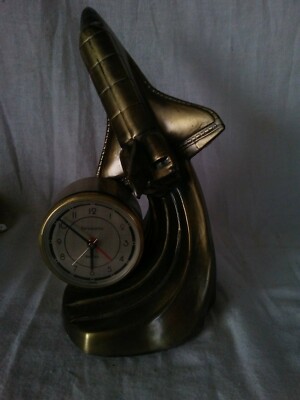 Battery operated clock Space Shuttle #255. Clock works, hands loose | eBay