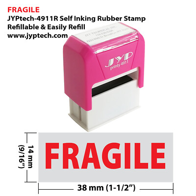Fragile - JYP 4911R Self Inking Rubber Stamp (Red Ink) | eBay