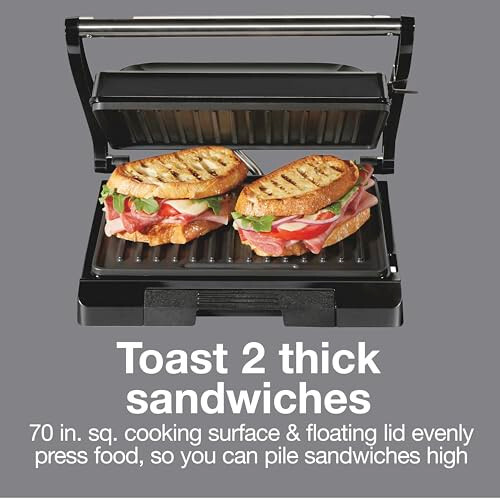 Panini Press Sandwich Maker and Electric Indoor Grill, Easy Clean PFAS ...
