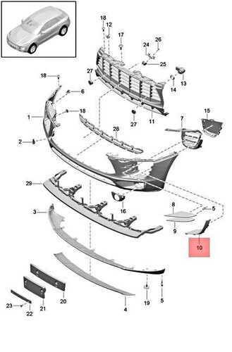 Genuine PORSCHE Macan 95B Trim Left Black 95B8078191E0 | eBay