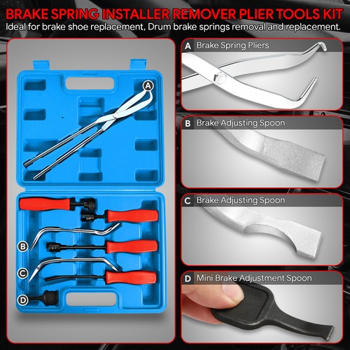 8 Pcs Universal Drum Brakes Service Remove Install Springs Plier Tool ...