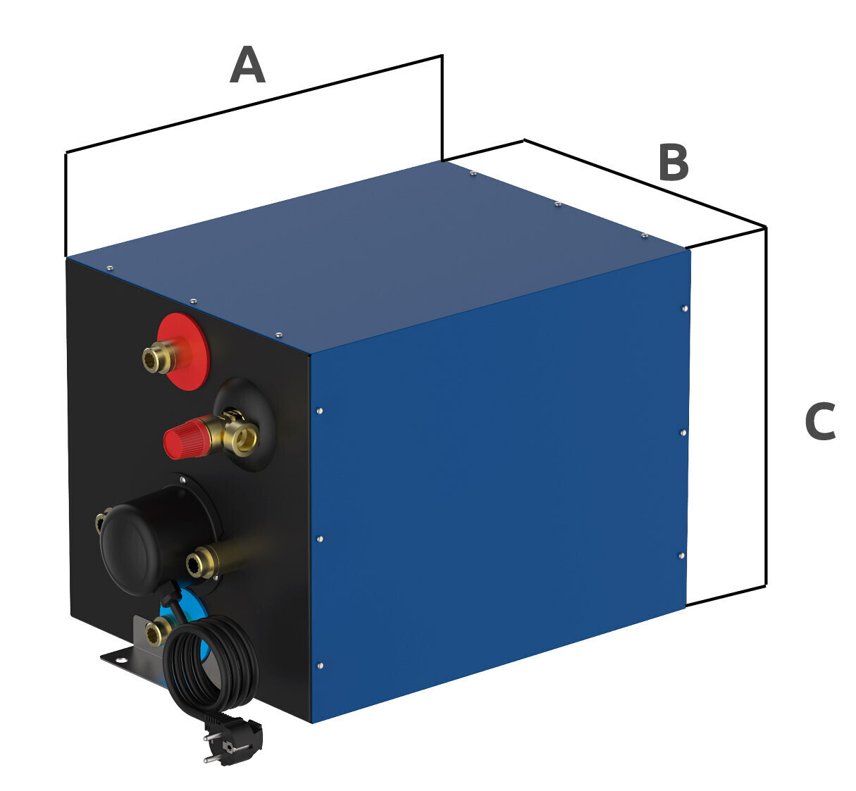 ATI 22L enamel lined calorifier boat / camper water heater box shape ...