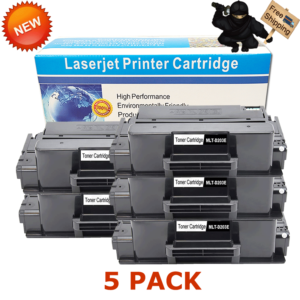 5PK MLT-D203E TONER For SAMSUNG ProXpress SL-M4070FR M4020 M3370FD ...