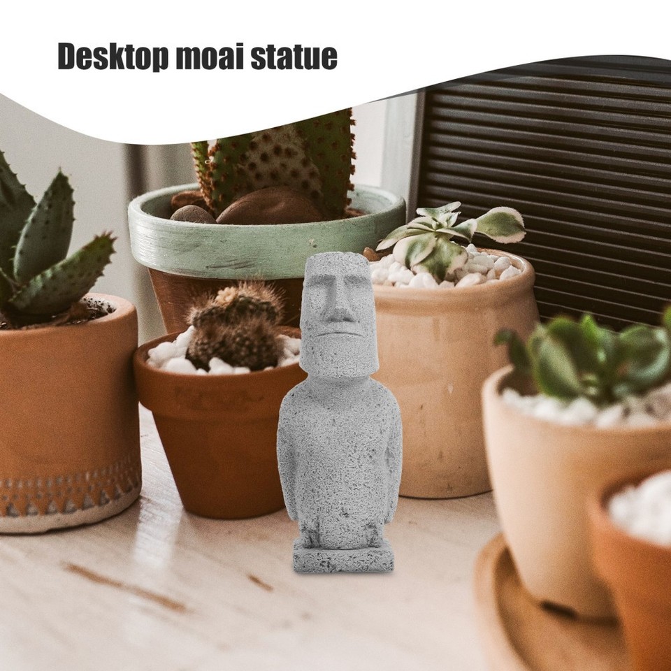 Moai Statue for Fish Tank Landscape Stone Desktop Ornament Garden ...