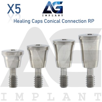 5 Healing Cap Conical Connection RP Titanium Dental 2.65mm Fit Nobel ...