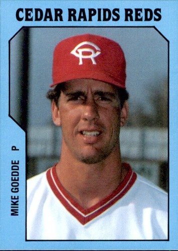 1985 Cedar Rapids Reds TCMA #8 Mike Goedde Evansville Indiana IN ...